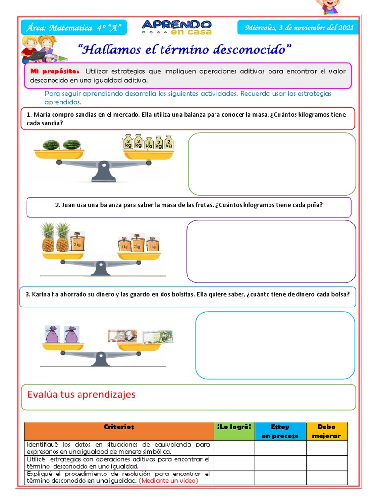 MATEMATICA - 4° - Hallamos El .... | PDF