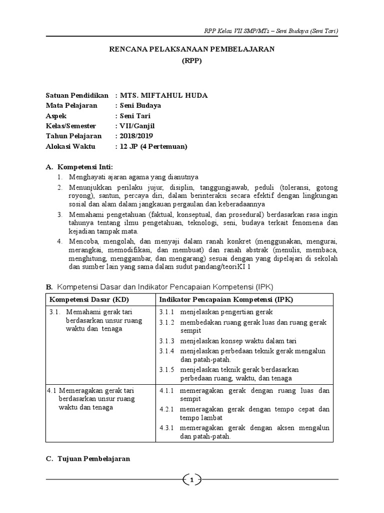 9) Bab 5 Seni Tari - Ruang, Waktu, Dan, Tenaga Pada Gerak Tari | PDF