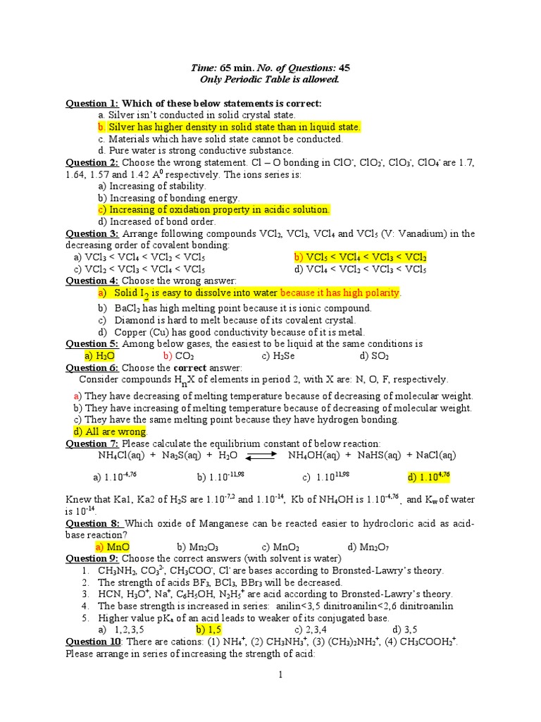 Trying Test | PDF | Chemical Bond | Acid