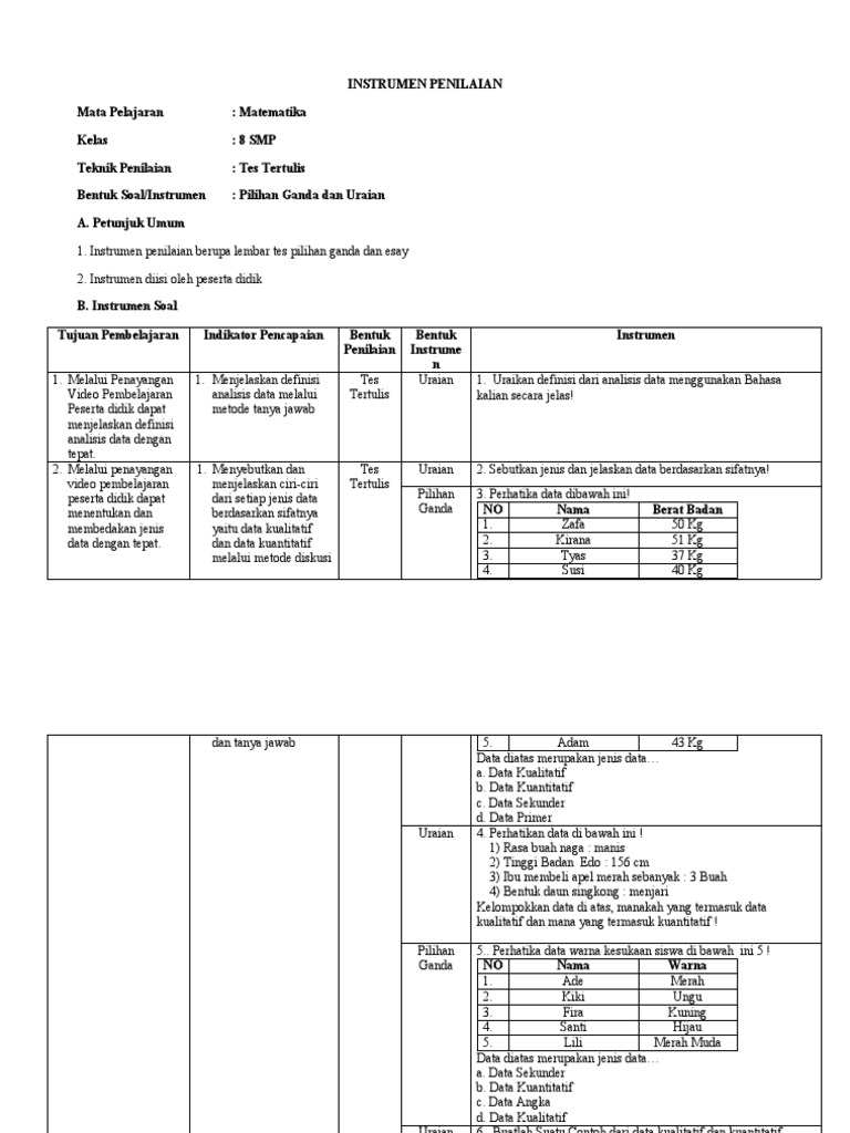 Instrumen Penilaian | PDF
