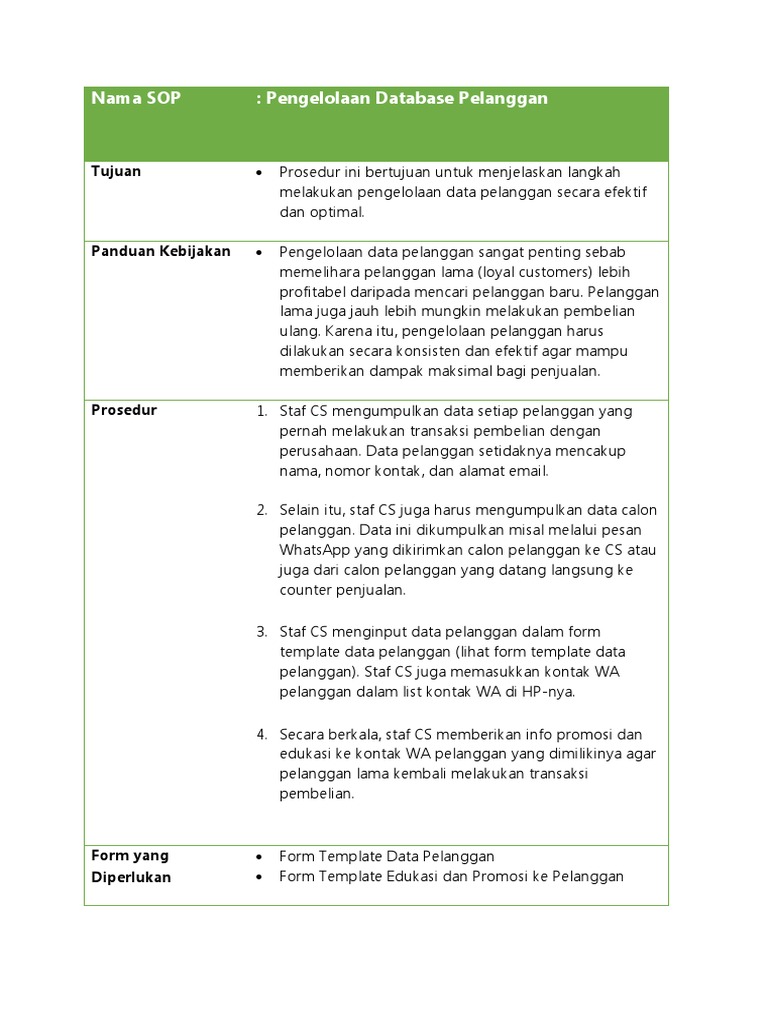 Pengelolaan Database Pelanggan | PDF