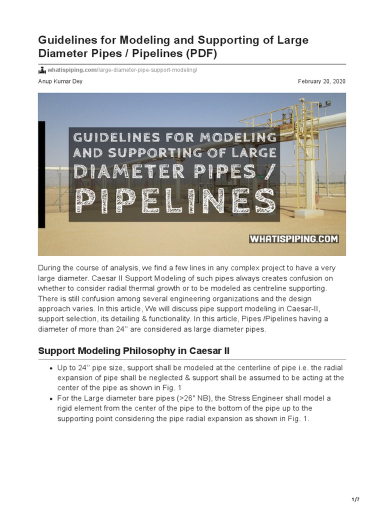 Large Pipe Support Modeling Guide | PDF | Pipe (Fluid Conveyance) | Stress (Mechanics)