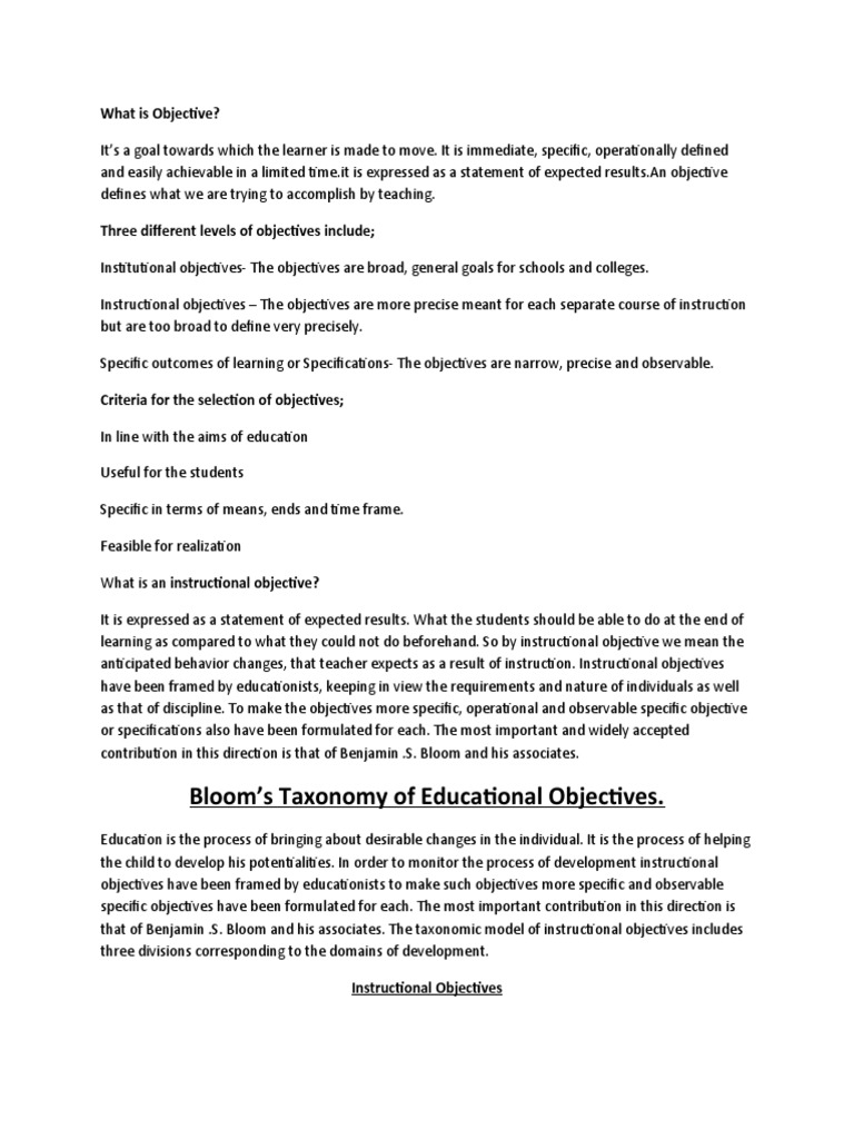 Bloom's Taxonomy - Introduction | PDF | Goal | Learning