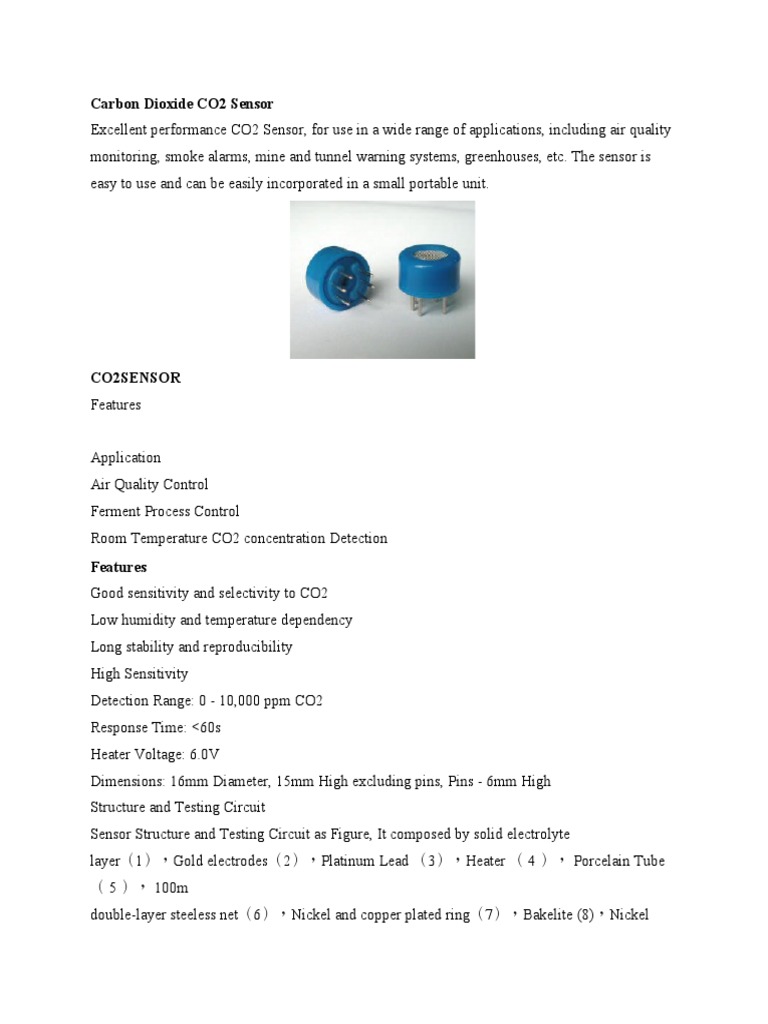 Carbon Dioxide CO2 Sensor | PDF | Sensor | Carbon Dioxide