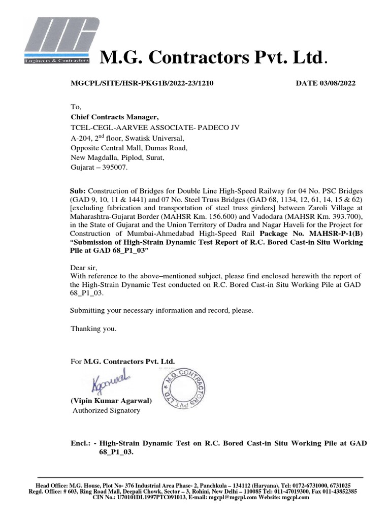 High-Strain Dynamic Test Report for Pile P1-03 | PDF | Software Testing ...