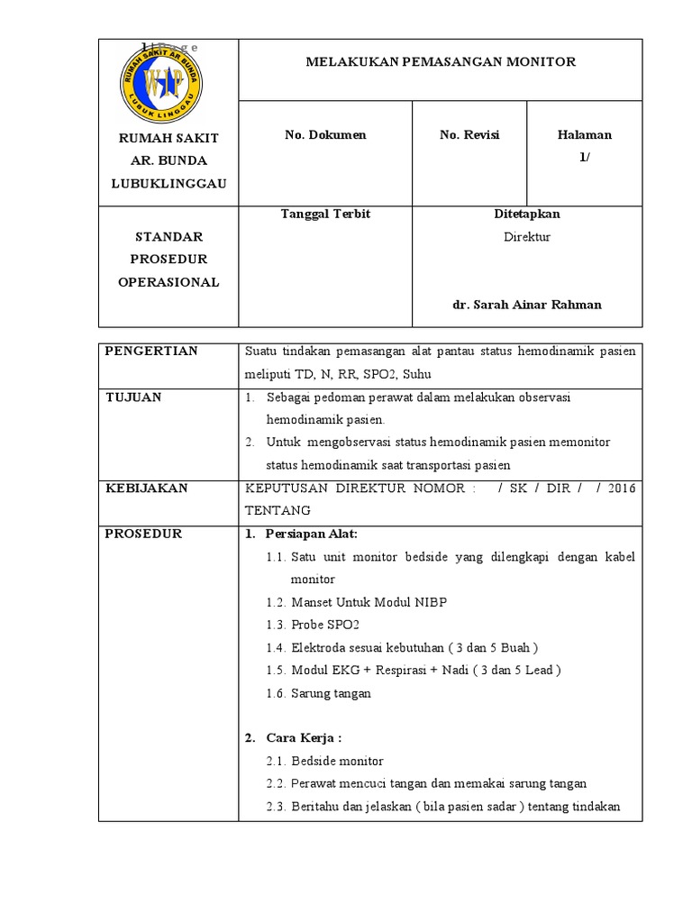 Pemasangan Monitor | PDF