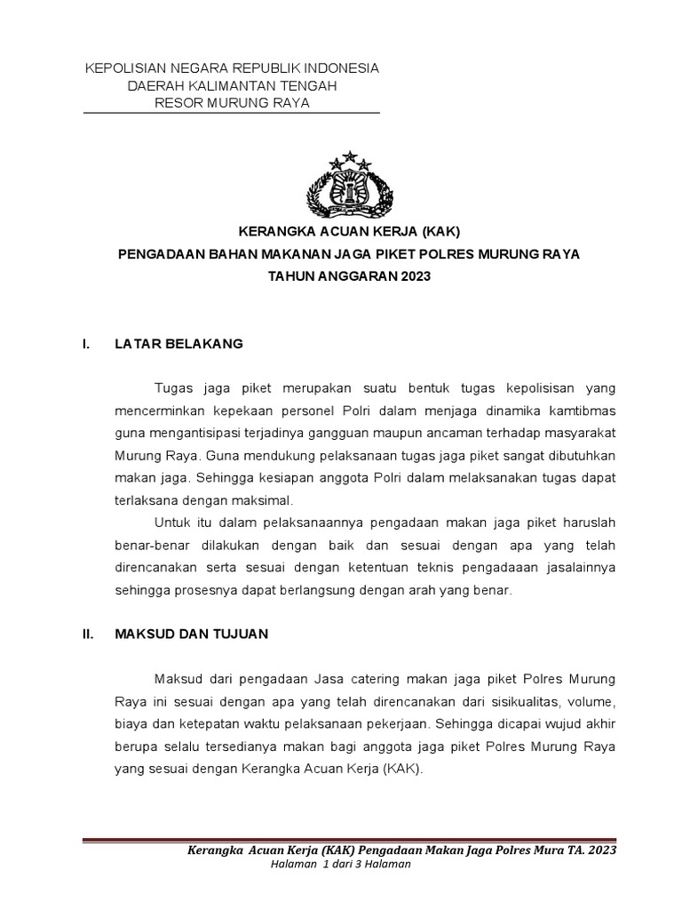 Kak Makan Jaga 2023 | PDF