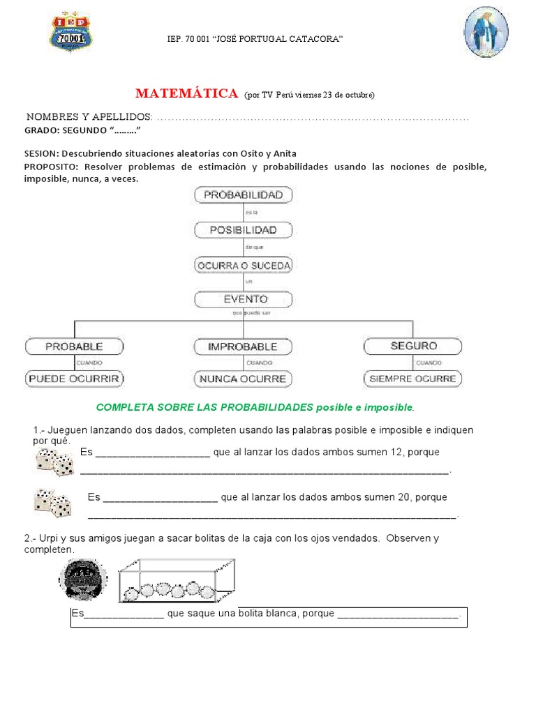 Ficha TV 2DO MATEMATICA 23 OCTUBRE | PDF | Verde | Color