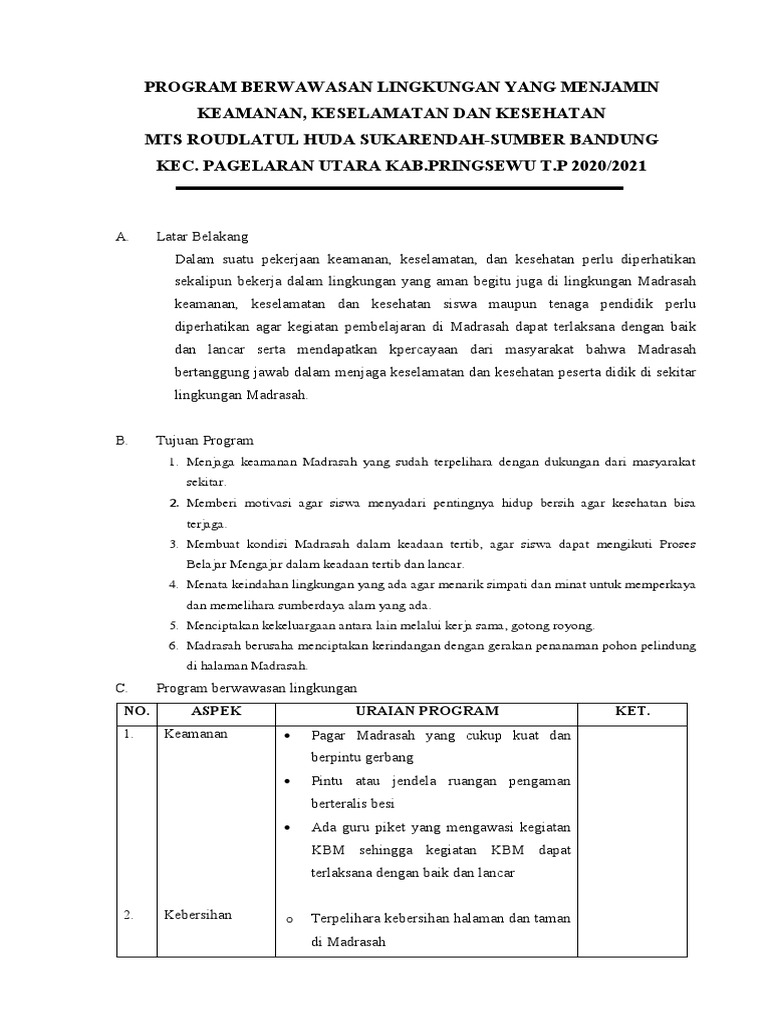 Program Berwawasan Lingkungan Yang Menjamin Keamanan | PDF