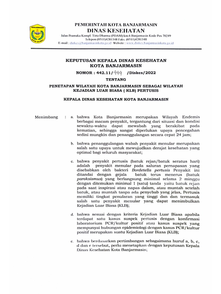 SK KLB Pertusis 2des22 | PDF