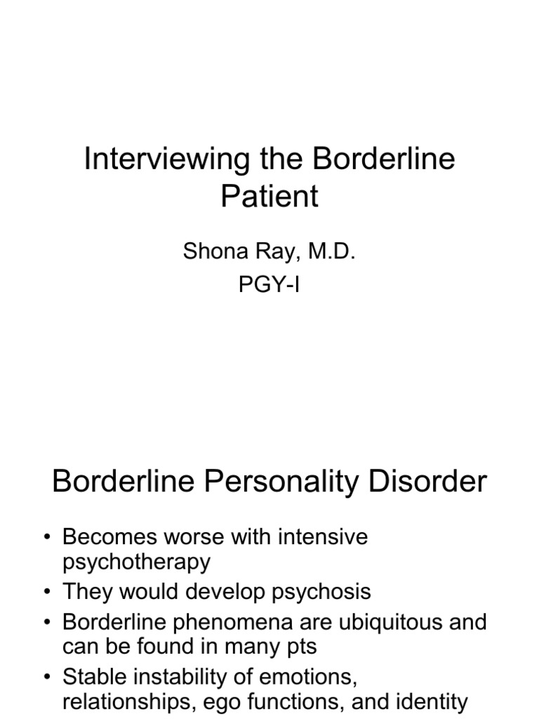 Interviewing The Borderline Patient | PDF