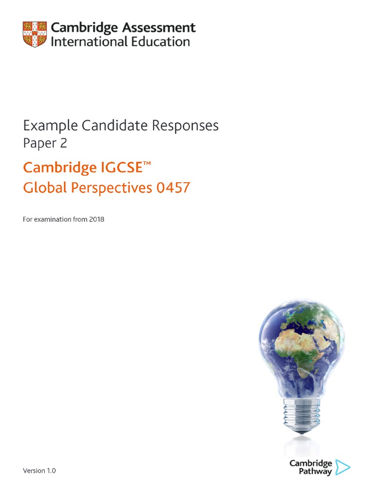 0457 Example Candidate Responses Paper 2 (For Examination From 2018) | PDF