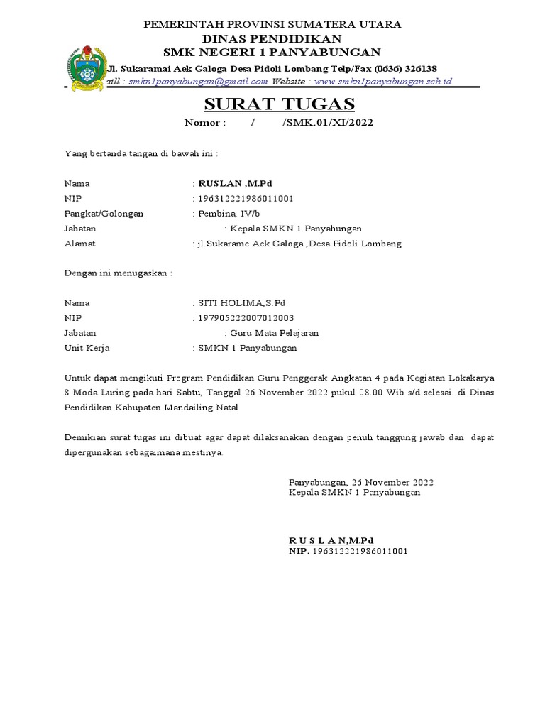 Surat Tugas | PDF