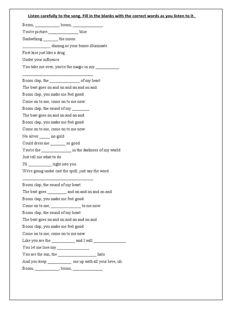 Boom Clap Lyrics | PDF