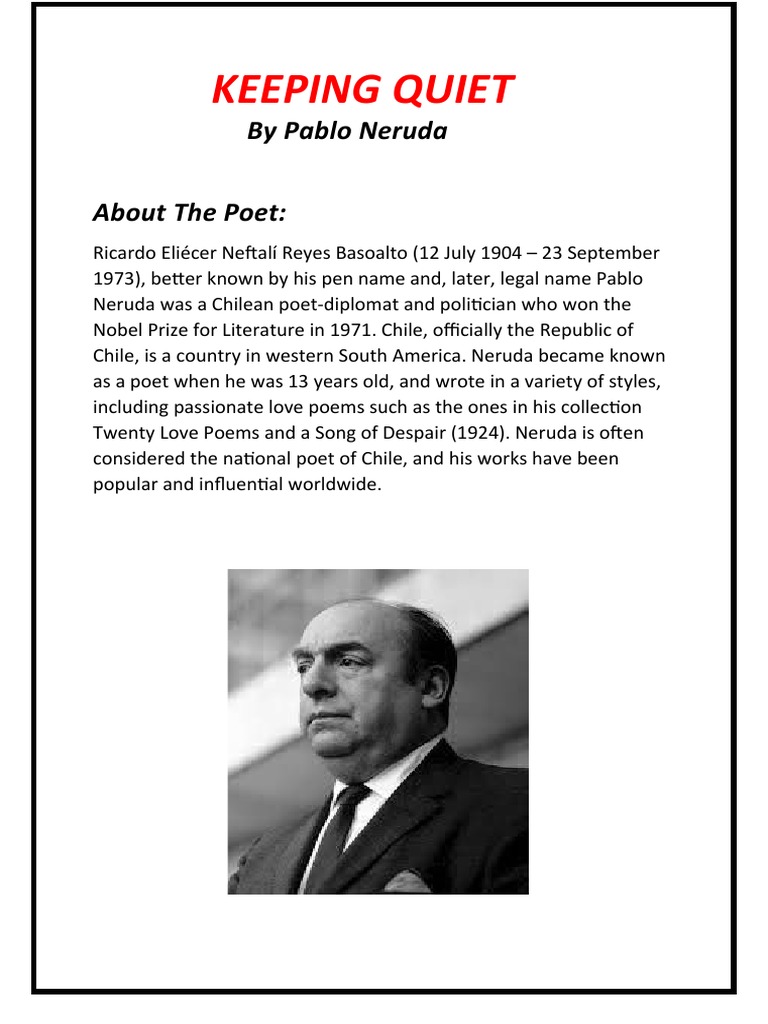 Keeping Quiet | PDF | Poetry