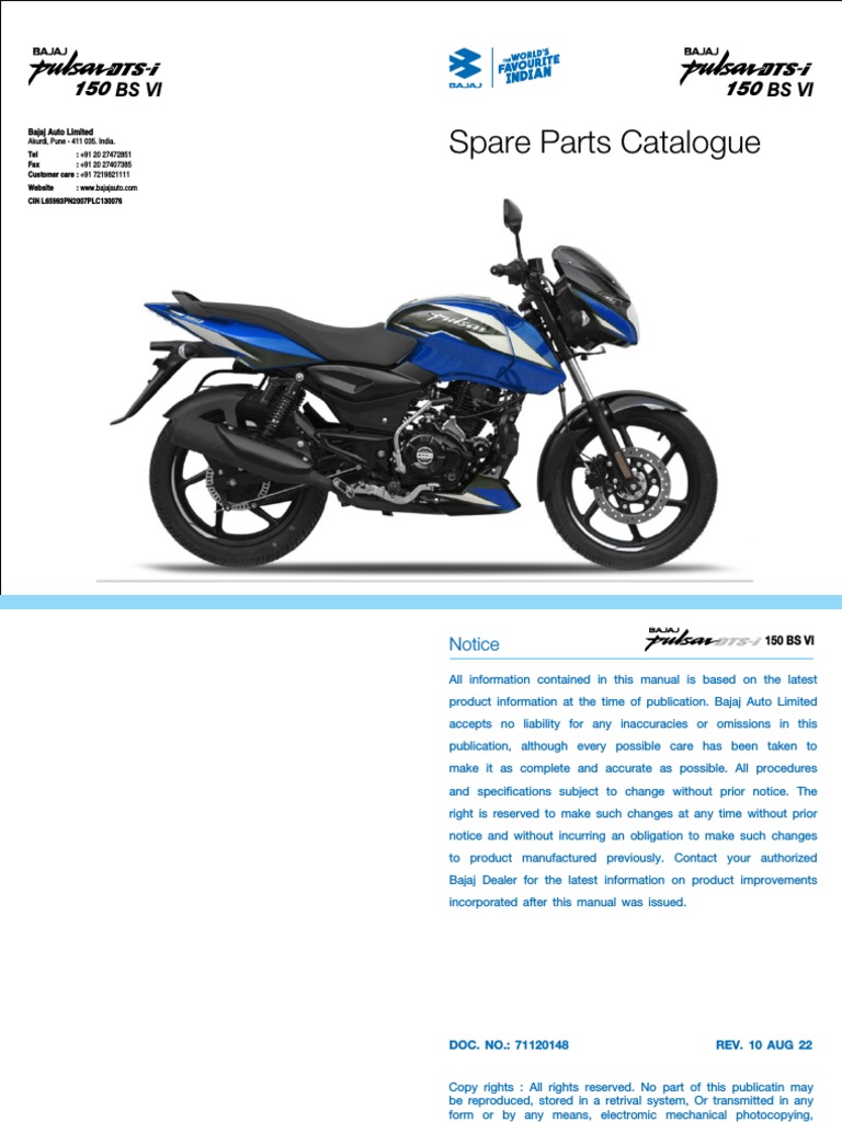 Pulsar 150 Bs6 Rev 10 Aug 22 | PDF | Anti Lock Braking System | Brake
