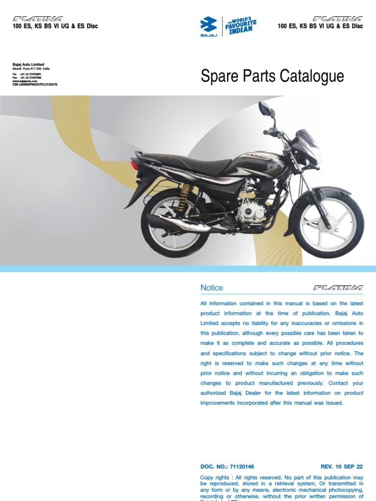 Bajaj Platina 100 Parts Guide | PDF | Brake | Automotive Technologies