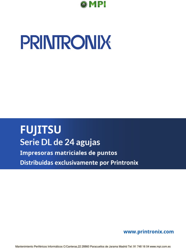Catalogo Gama Impresoras Matriciales Fujitsu Printronix Es | PDF ...