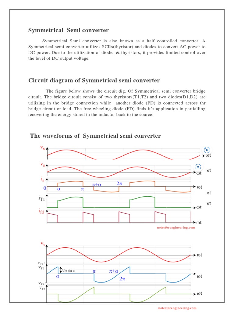 Symmetrical Semi Converter | PDF | Diode | Electrical Network