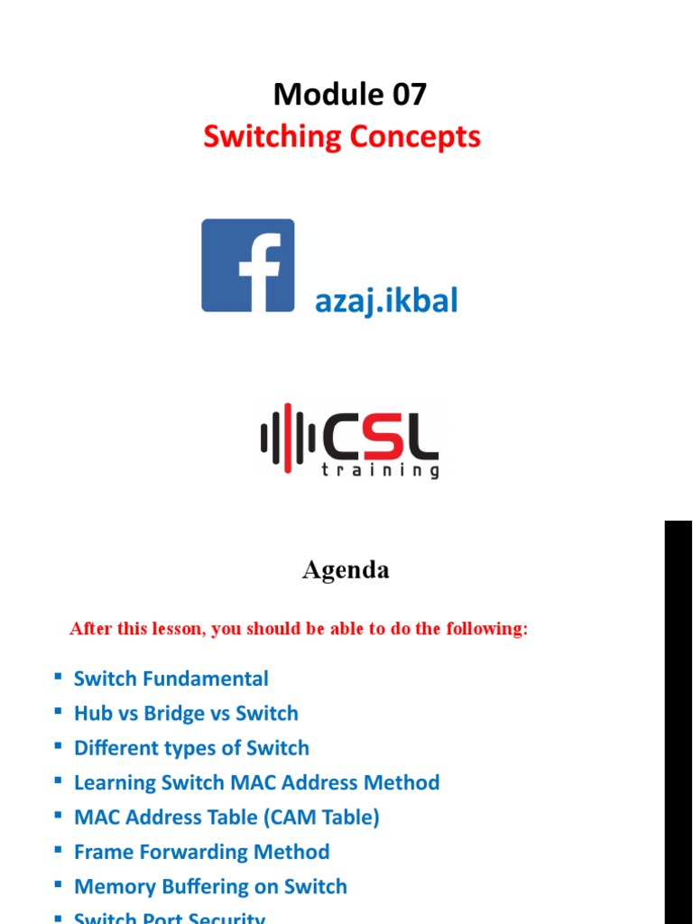 Module 07 - Swtiching Concept | PDF | Network Switch | Network Architecture