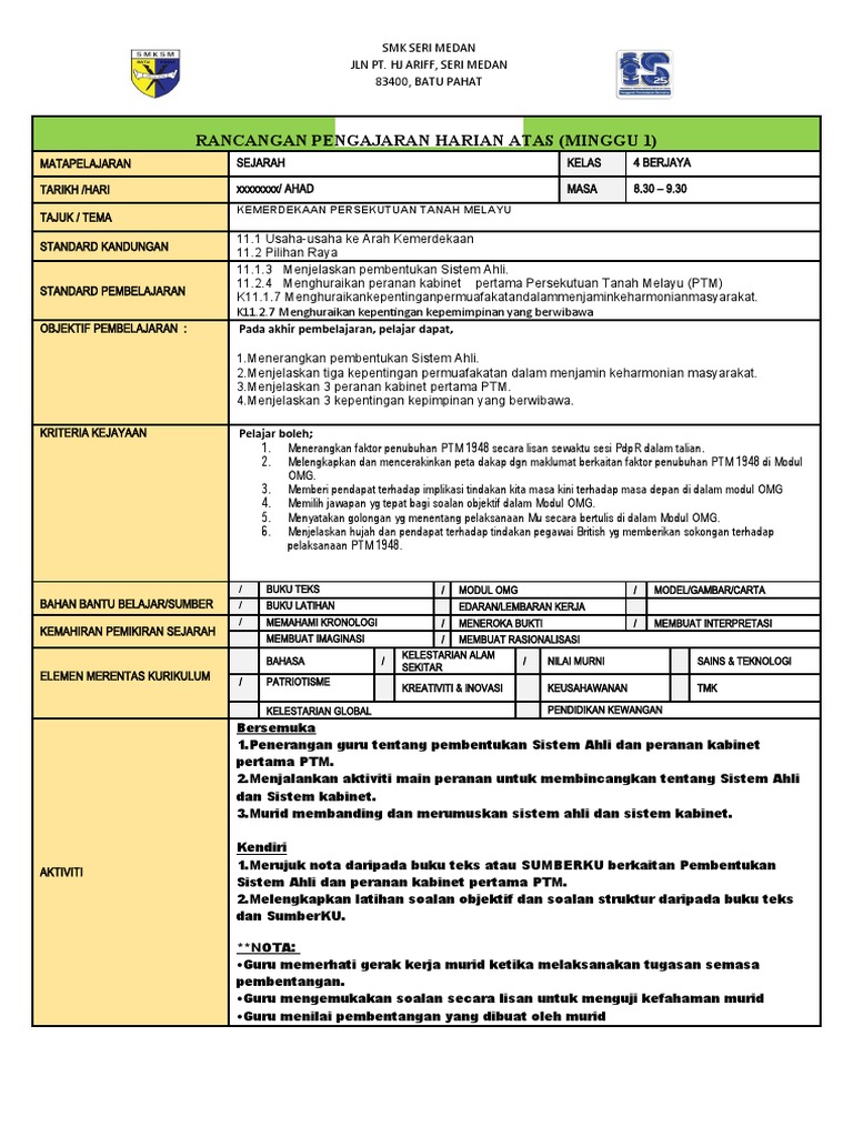 Contoh Penulisan RPH Penggiliran | PDF