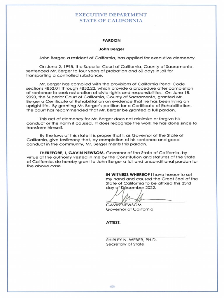 12.23.22 Pardon Certificates | PDF | Pardon | U.S. State