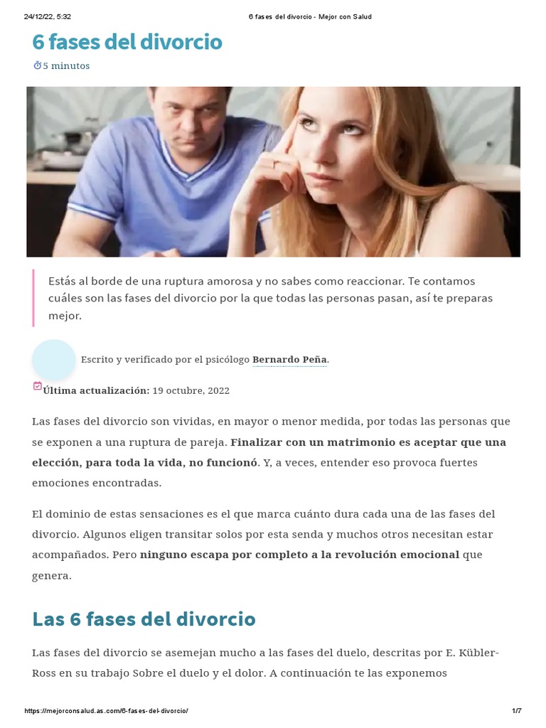 6 Fases del Divorcio y el Duelo | PDF | Dolor | Divorcio