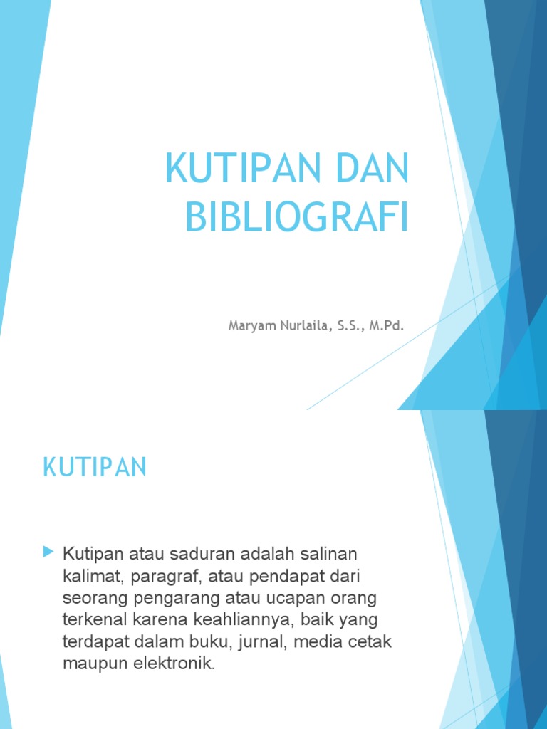 Panduan Kutipan & Daftar Pustaka | PDF