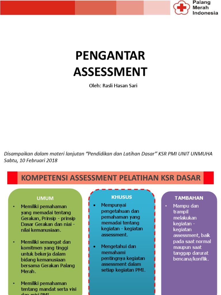 Panduan Assessment Kemanusiaan PMI | PDF