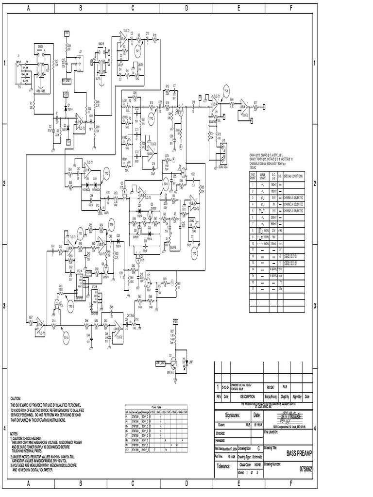 Crate BT 220H Preamp 07S662 Schematics | PDF