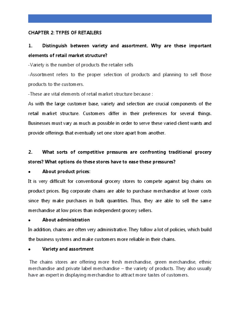 Understanding Retailer Types and Strategies | PDF | Retail | Grocery Store
