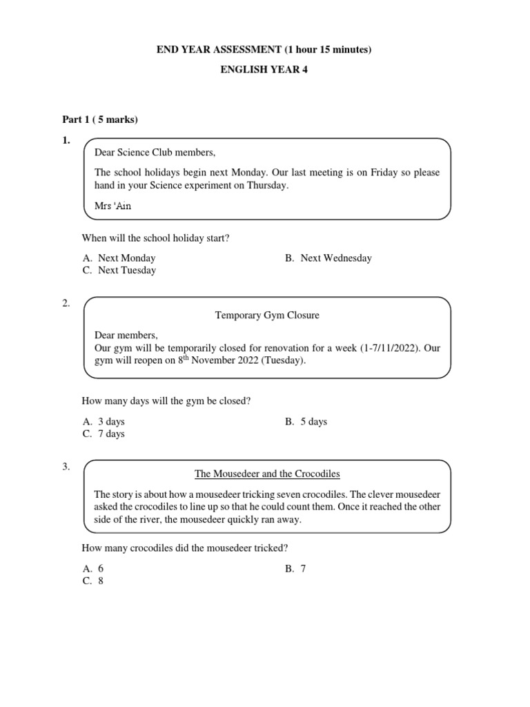 2022 Suggested UASA Year 4 | PDF