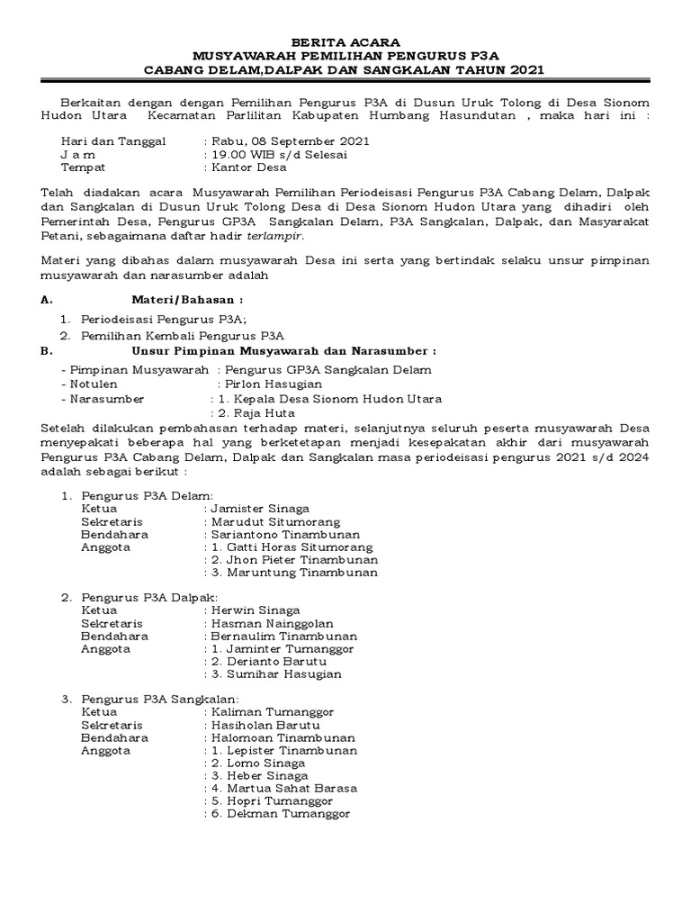 Berita Acara P3a | PDF