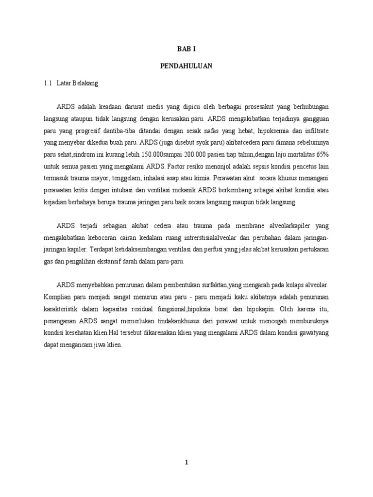 MAKALAH KEP KRITIS ARDS Askep | PDF