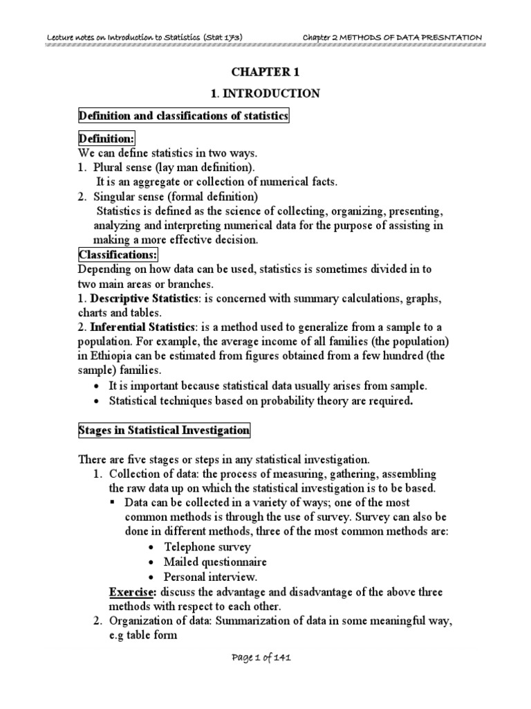 Introduction To Statistics (SRWM) | PDF | Statistics | Level Of Measurement