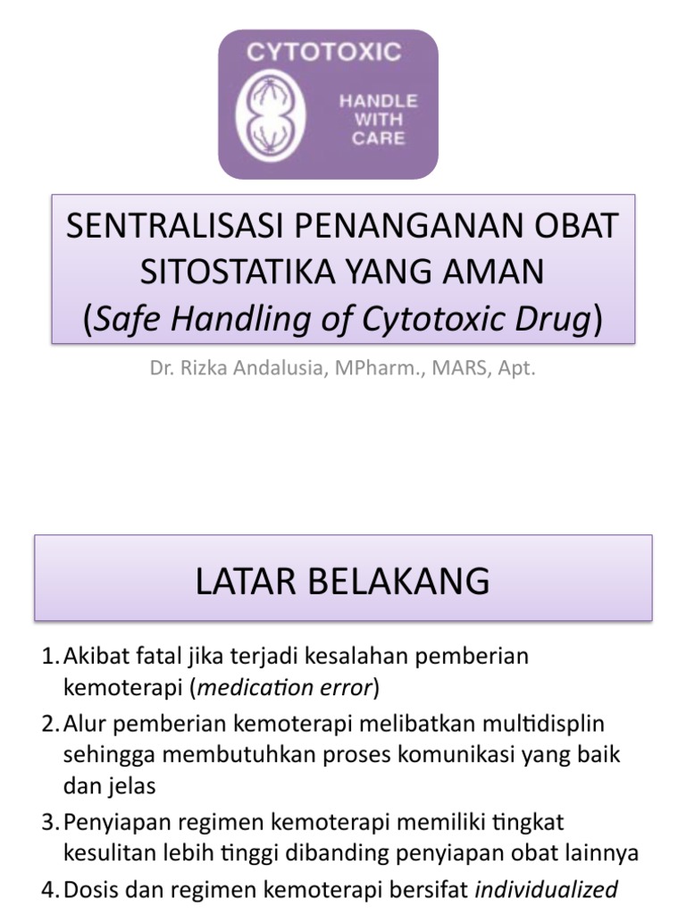 Sentralisasi Penanganan Obat Sitostatika Yang Aman | PDF