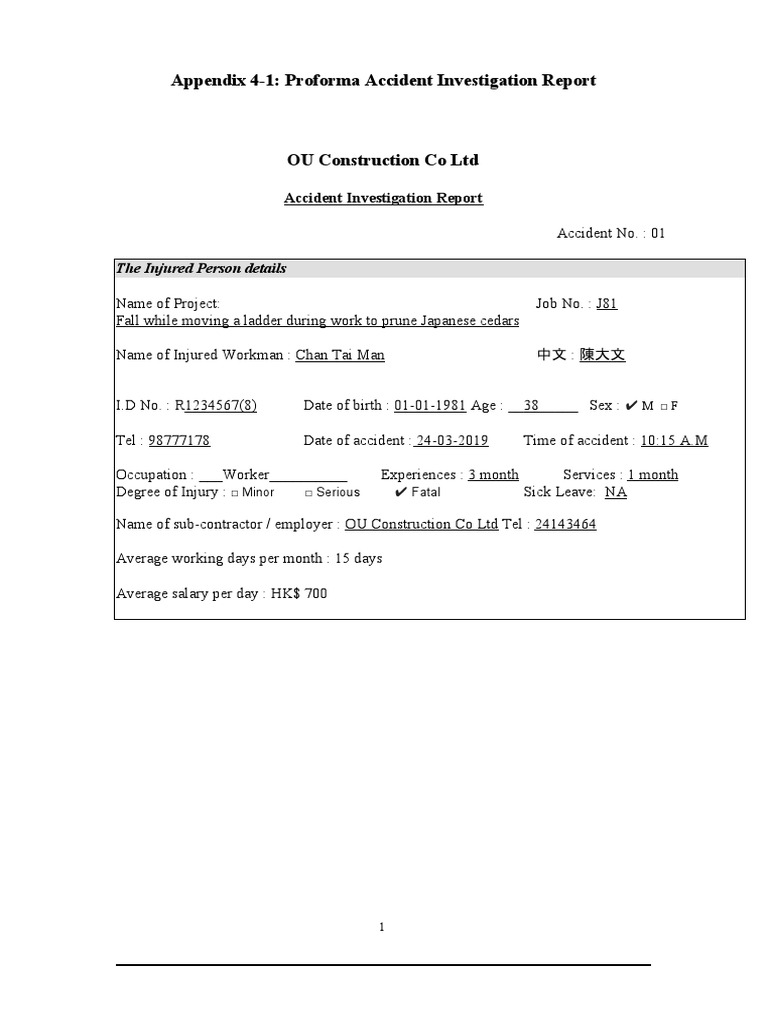 Accident Investigation Report | PDF | Wound | Deep Foundation