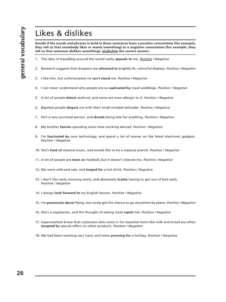 Understanding Likes and Dislikes | PDF