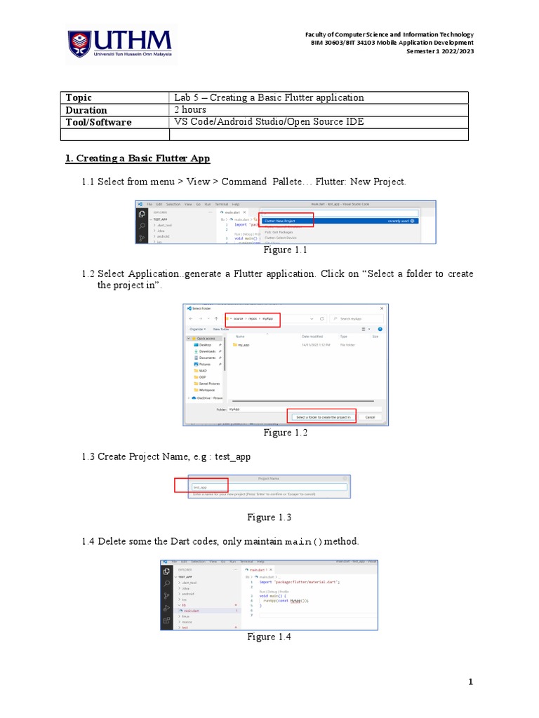 Lab5 Creatingabasicflutterapplication | PDF | Application Software | Computer Engineering