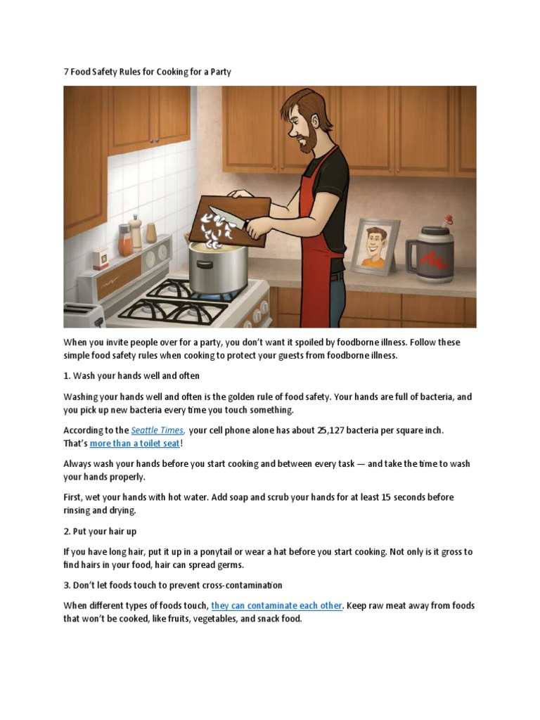Party Food Safety: 7 Essential Rules | PDF | Foods | Beef