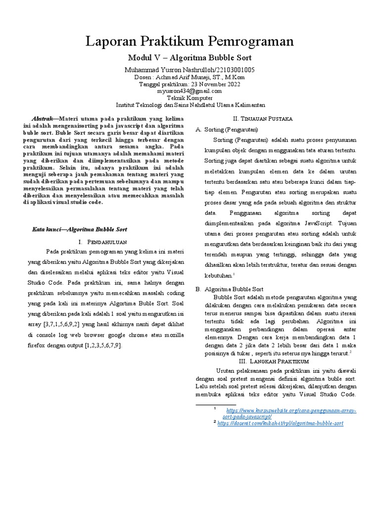 Laporan Praktikum | PDF