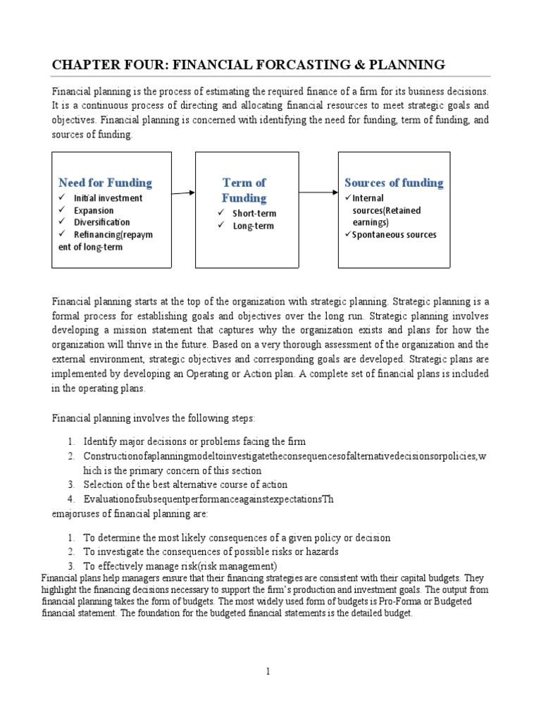 CHAPTER FOUR Financial Forcasting and Planning | PDF | Balance Sheet ...