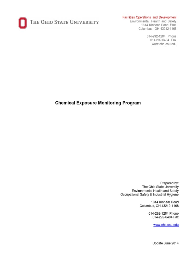 Chemical Exposure Monitoring Program Guide | PDF | Personal Protective ...