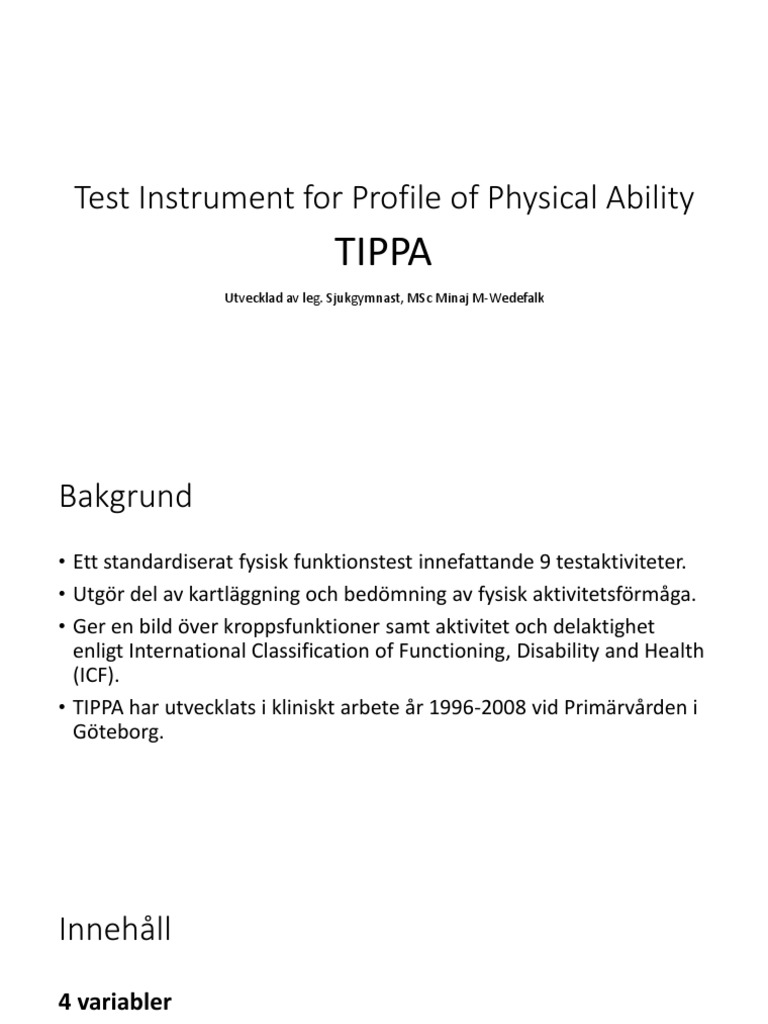 TIPPA Info Om Bedömning 1 | PDF