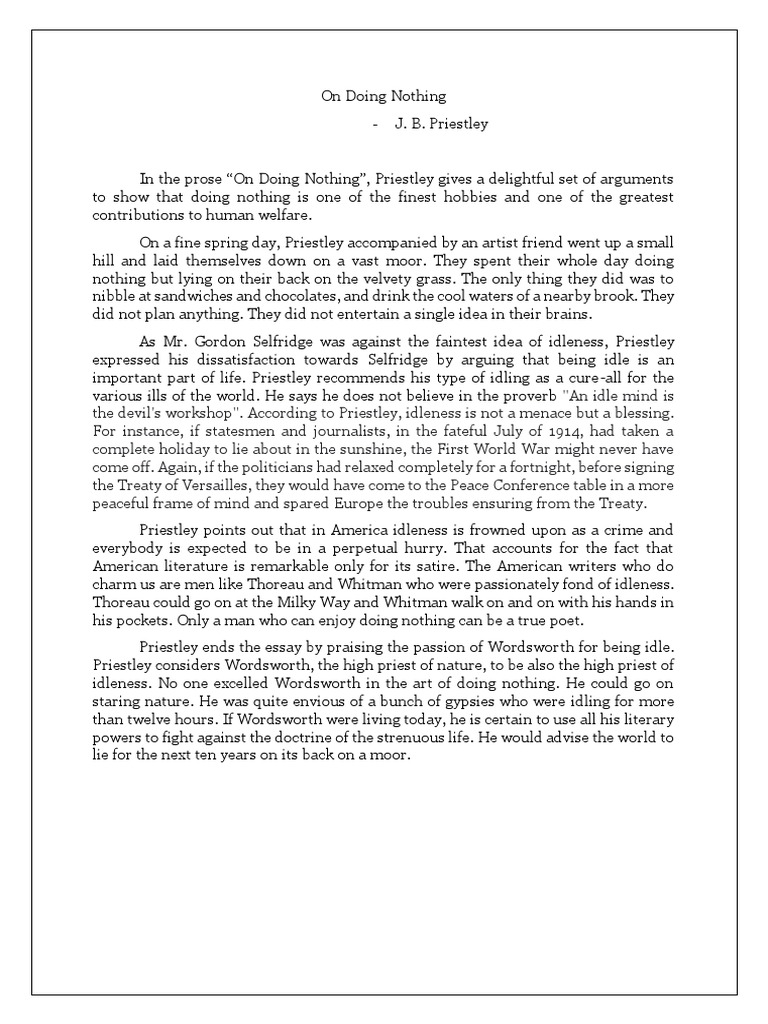 On Doing Nothing | PDF