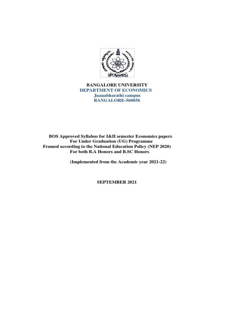 Economics Curriculum for UG Students | PDF | Economics | Gross Domestic ...