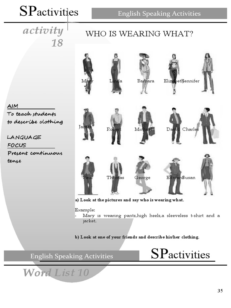 Clothing Description for ESL Students | PDF | Sweater | Dress Codes