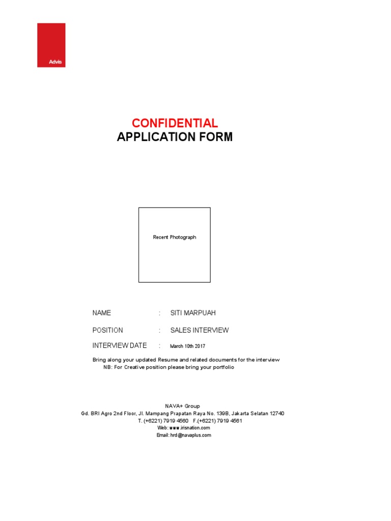 Application Form & Alamat | PDF