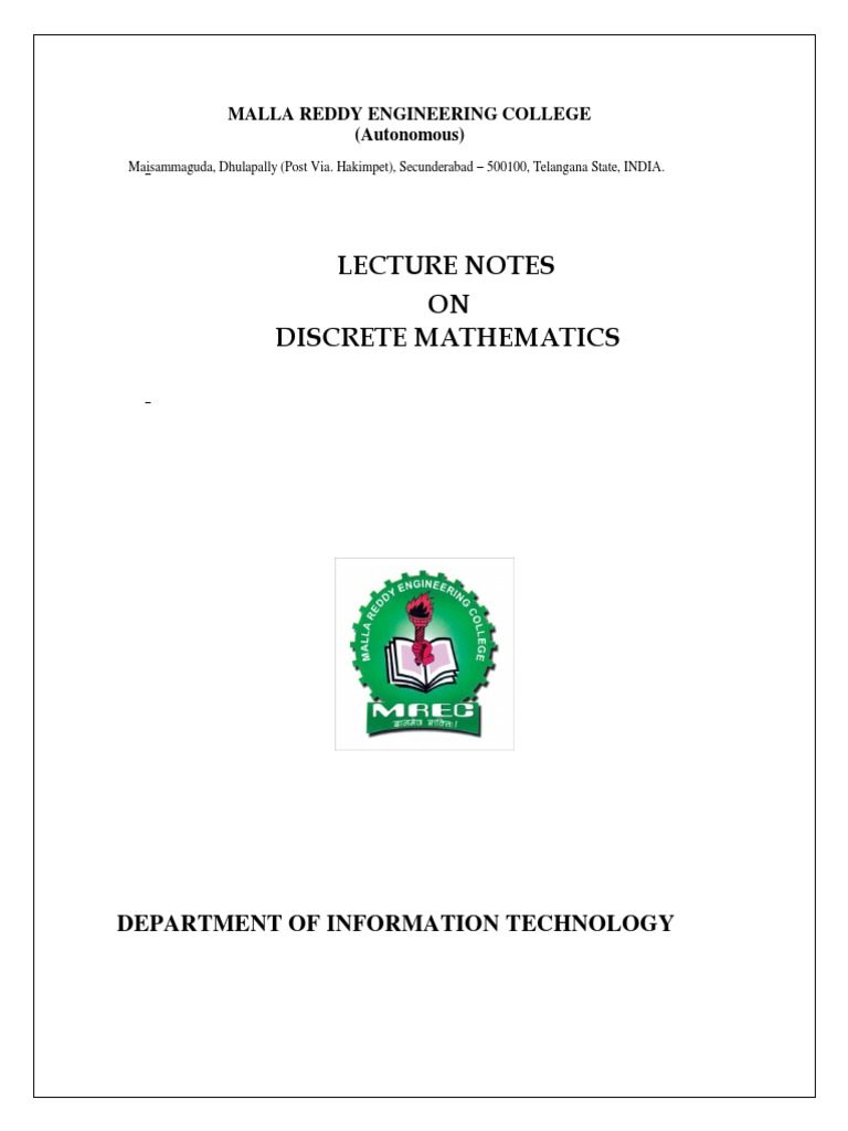 20201220-Discrete Mathematics Notes | PDF | Prime Number | Syntax (Logic) 20201220-Discrete Mathematics Notes | PDF | Prime Number | Syntax (Logic)