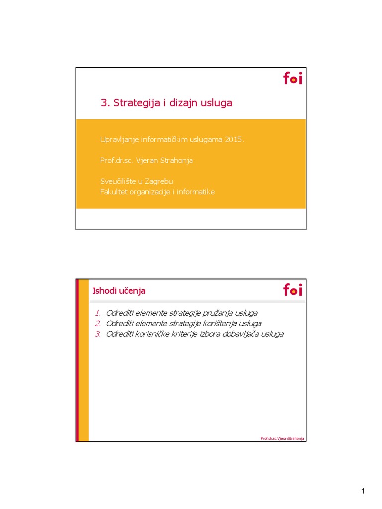 3 Strategija Dizajn Usluga | PDF